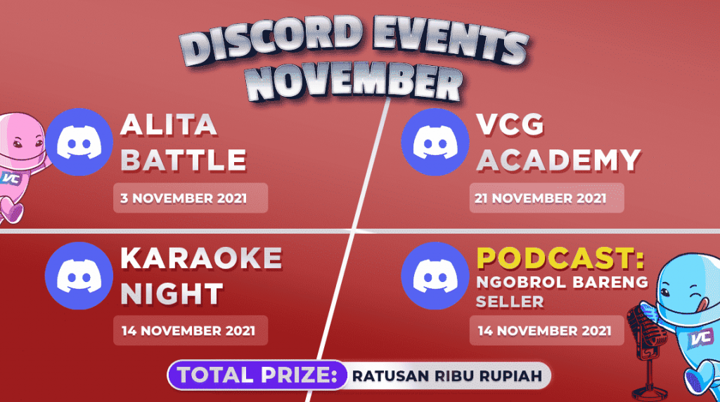 VCGamers Discord Events November 2021, Alita Battle, Karaoke Night, VCG ...
