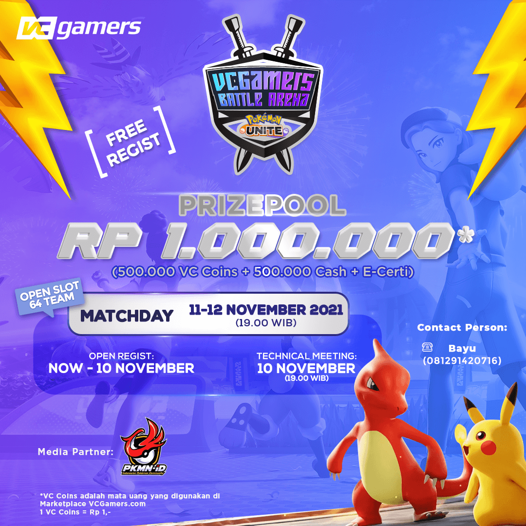 VCGamers Battle Arena November 2021 MLBB, Pokemon Unite, Valorant, & AoV