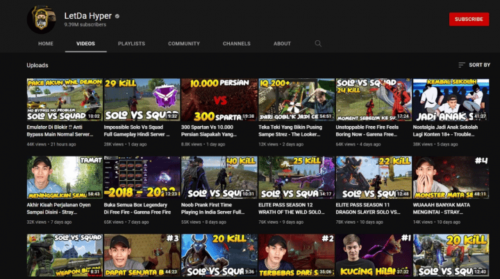 유명 프리파이어 유튜버 LetDa Hyper의 프로필