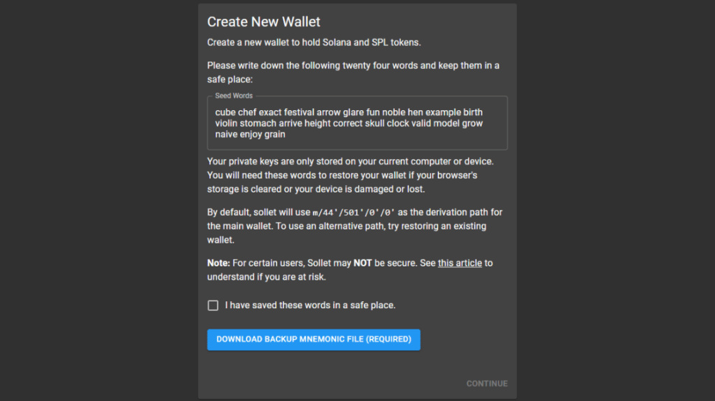 Sollet、ウォレットトークン Solana SPL について知る