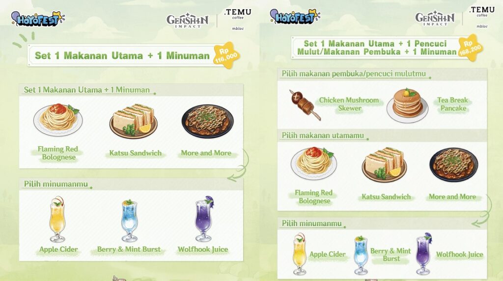 Hoyofest Genshin Impact 2022 Event, Cafe with a Game Theme!