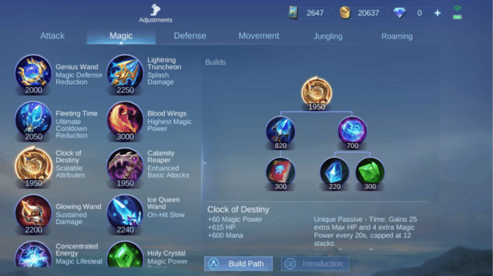 Recommended Build for Xavier MLBB Season 26