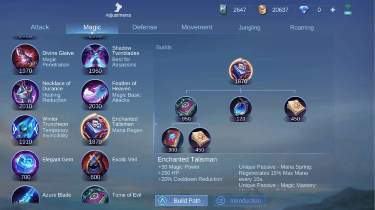 Recommended Build for Xavier MLBB Season 26