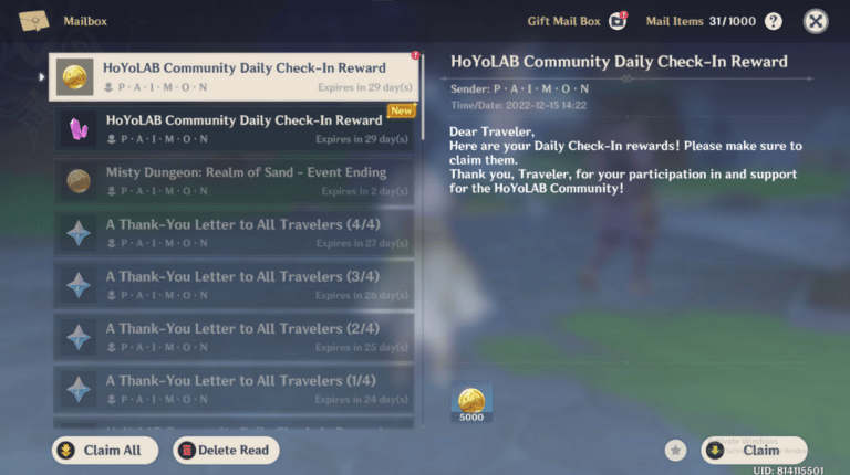 Genshin Impact Daily Check In, Don't Forget to Take the Prize!