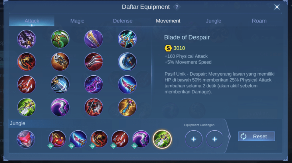 Rekomendasi Build Item Saber Tersakit 2023