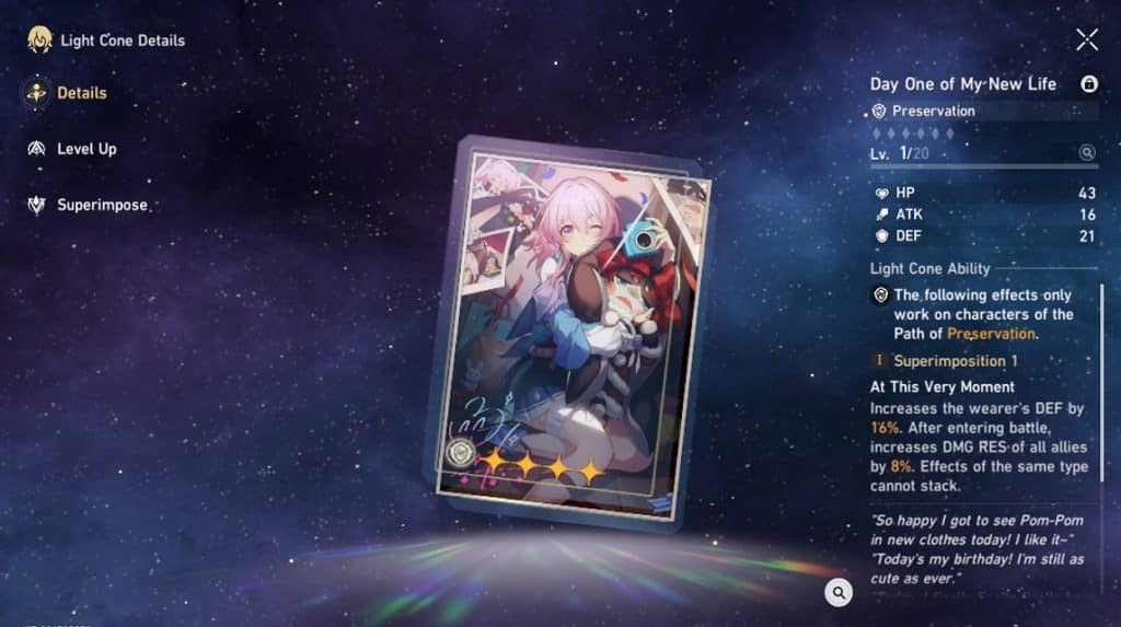 Build March 7th Honkai Star Rail: Trace, Relics, Light Cone, Party