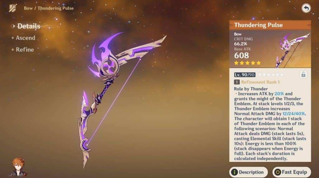Thundering Pulse Genshin Impact: Stats, Materials, Users