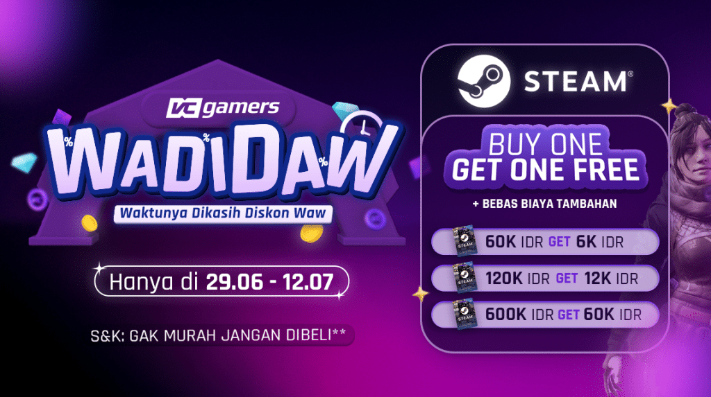 Beli Voucher Steam Wallet di VCGamers, Auto Dapat Saldo Gratis!