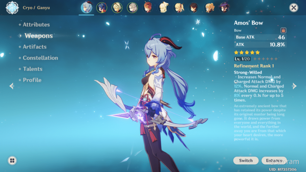 Amos Bow Genshin Impact, Weapon of Choice for Ranged Characters