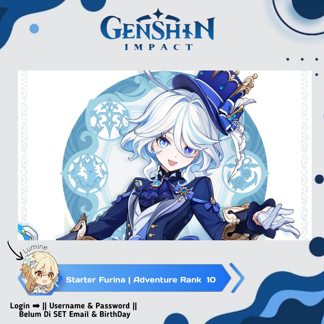 Jual Starter Furina | Adventure Rank 10 - MC Lumine [Asia] Genshin ...