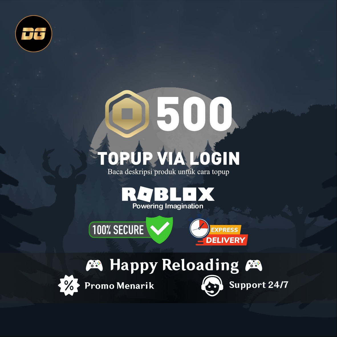 Jual 500 Robux (Via Login) Roblox degamingstore | VCGamers
