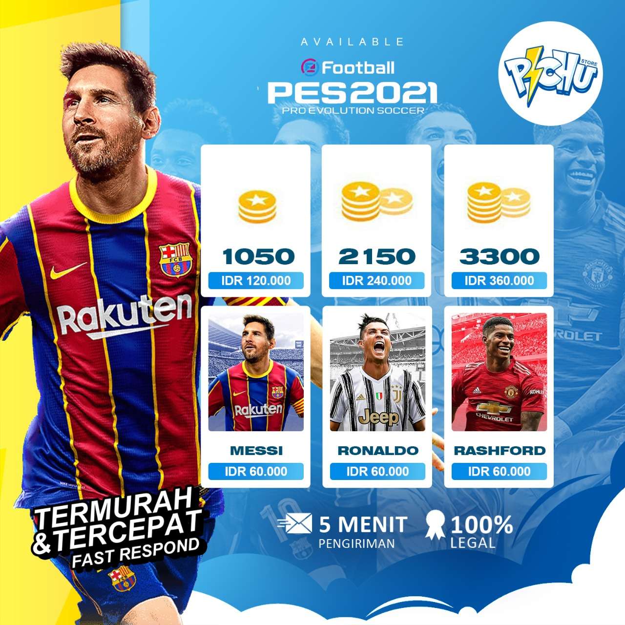 Jual 12000 Coin PES 2021 PichuStore | VCGamers