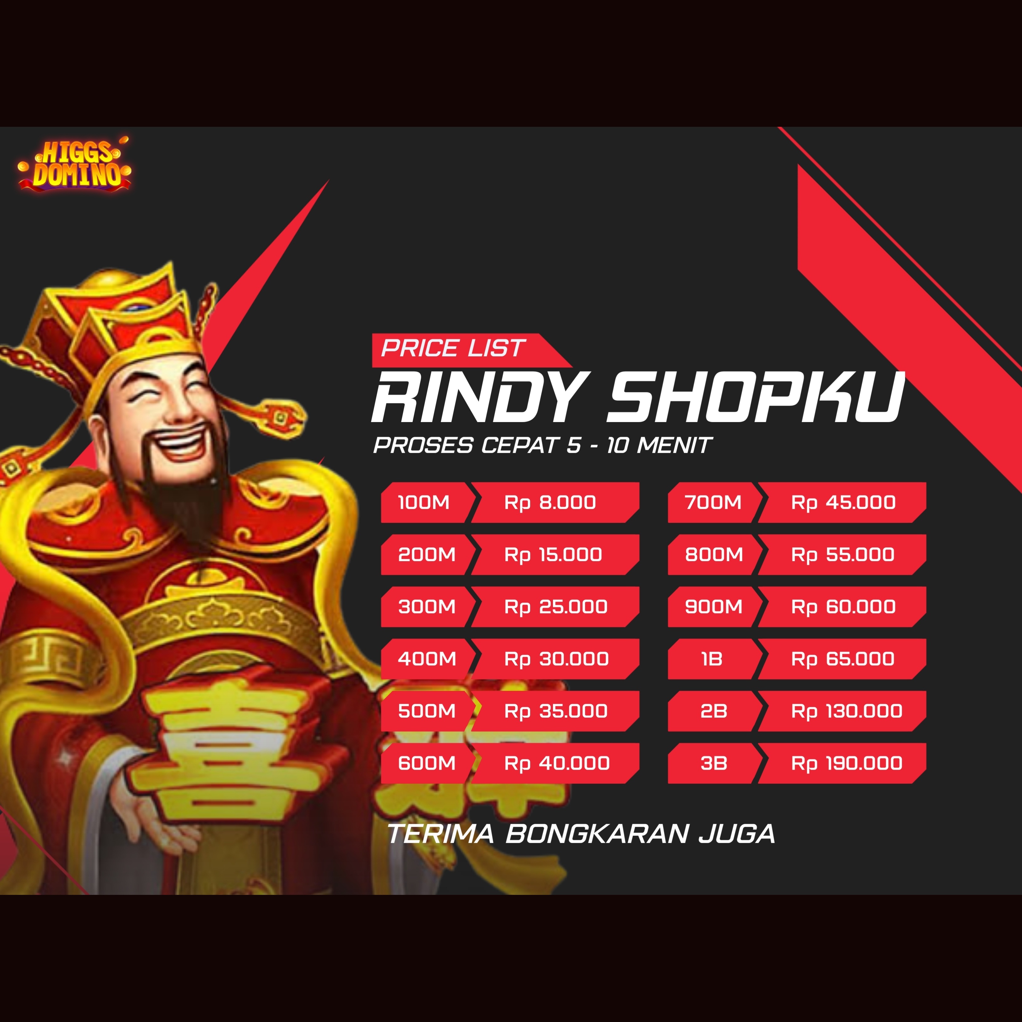 Jual 500M Koin Emas-D Higgs Domino | VCGamers