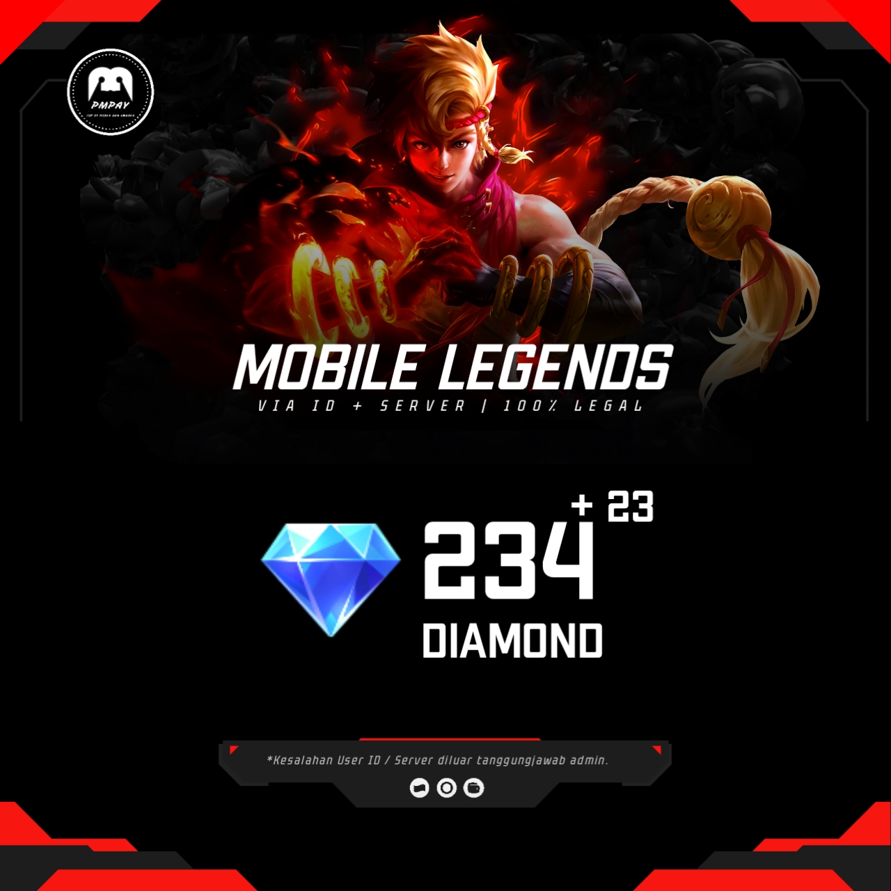Jual 234 Diamonds Mobile Legends PMPay | VCGamers