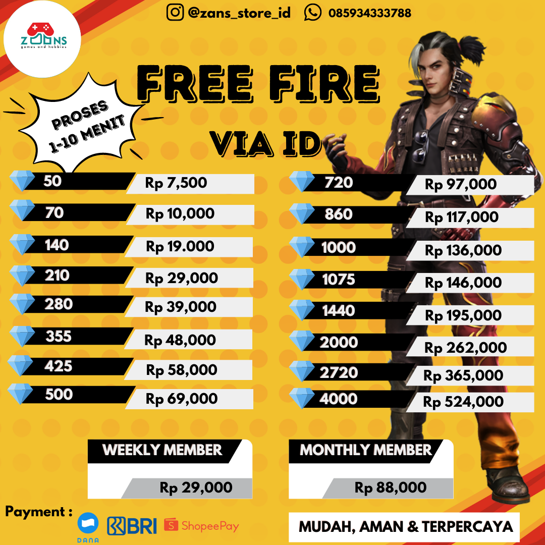 Jual 425 Diamonds Free Fire | VCGamers