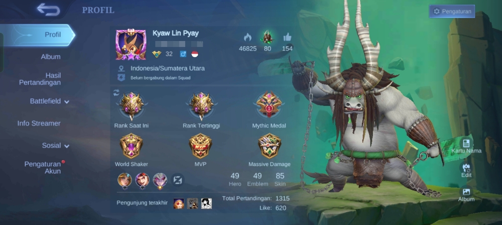 Jual akun ml sultan Mobile Legends | VCGamers