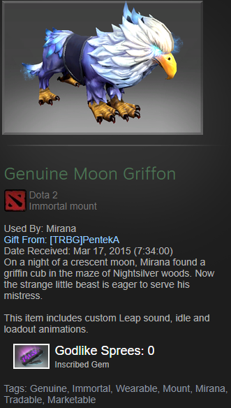 Jual Moon Griffon DOTA 2 Level Up Store | VCGamers