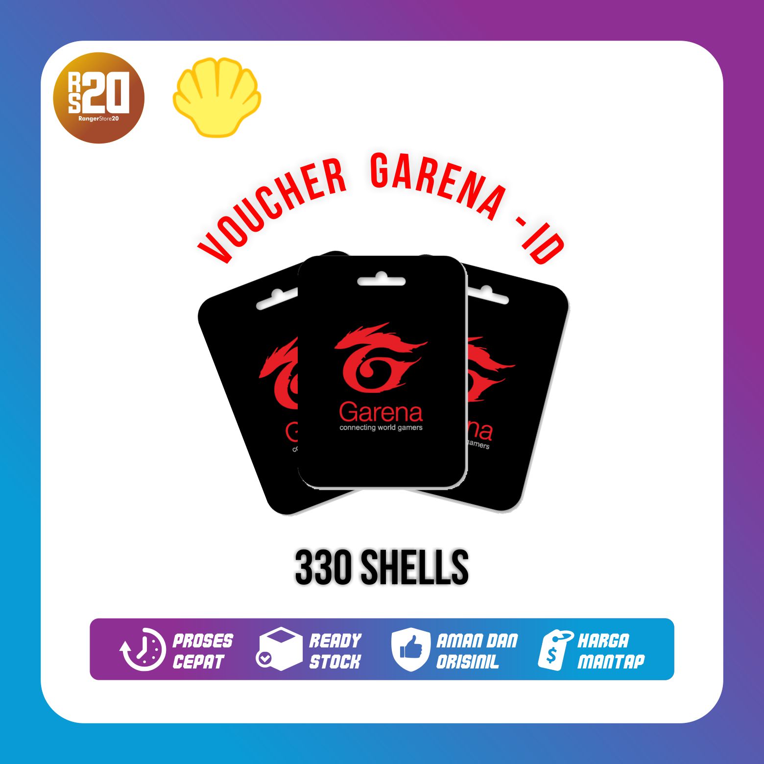 Jual 330 Shells Garena Shell RANGERSTORE20 | VCGamers
