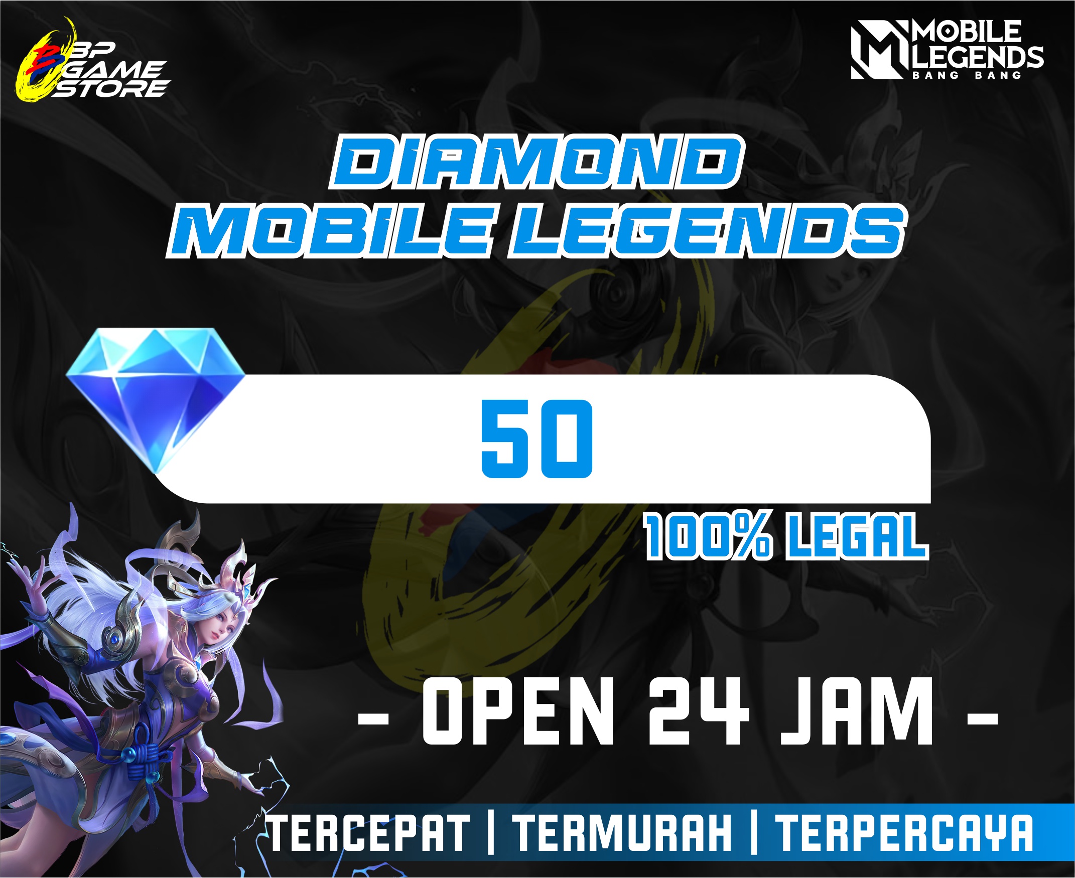 Jual 50 Diamonds Mobile Legends BP GameStore | VCGamers