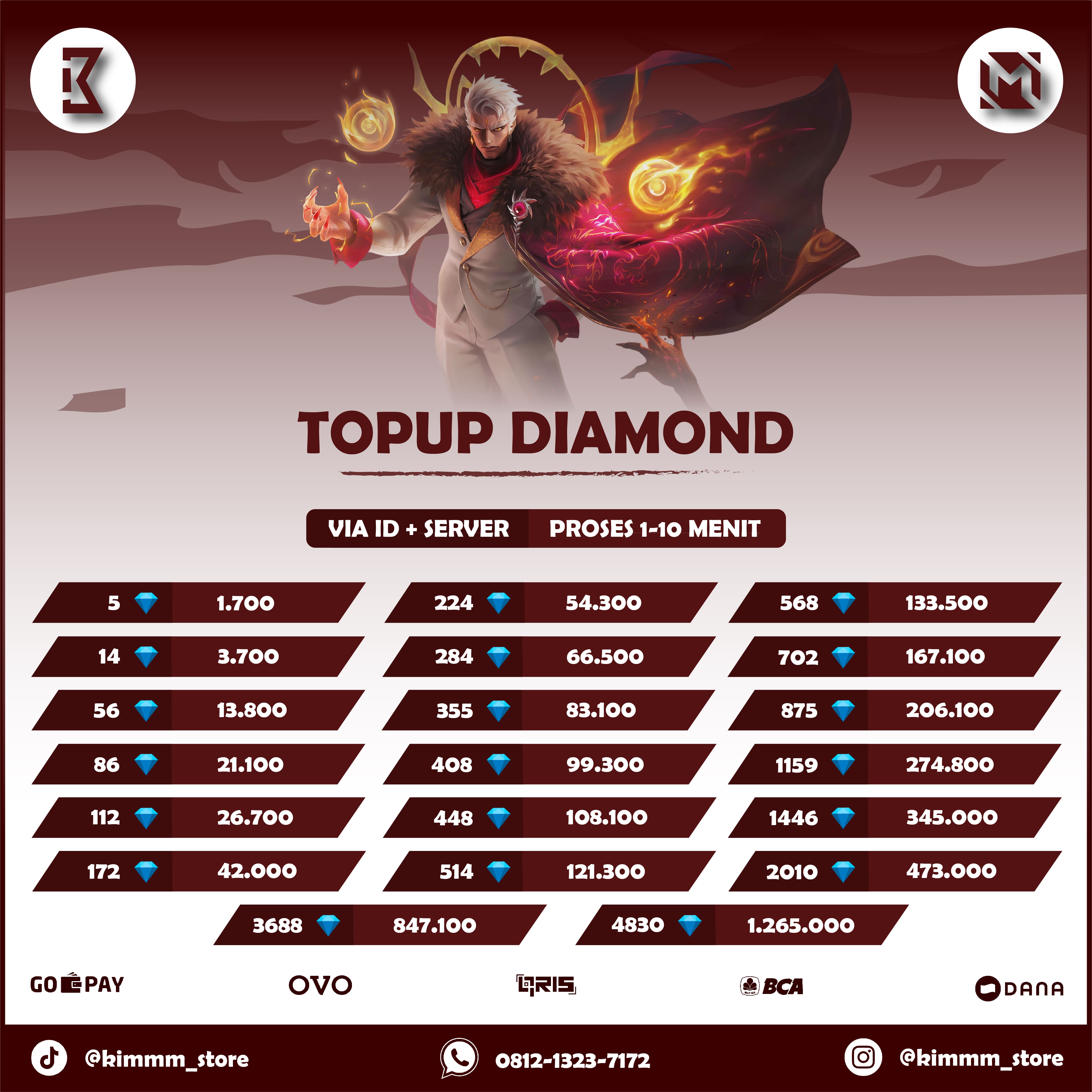 Jual 5 Diamonds Mobile Legends Kimmm Store | VCGamers