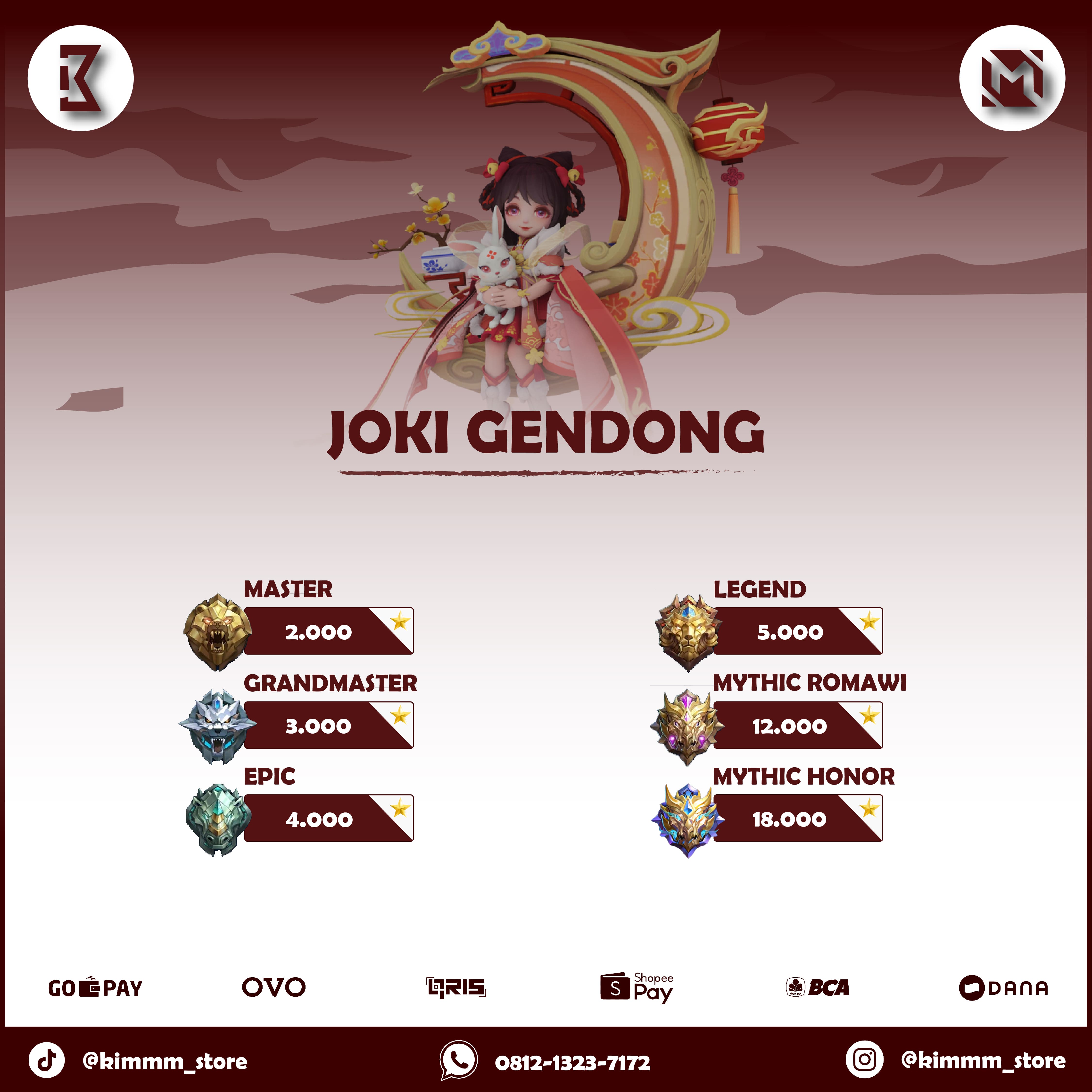 Jual Gendong Mythic Romawi Mobile Legends Kimmm Store | VCGamers