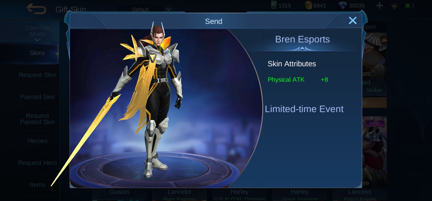 Jual Lancelot Champion Bren Esports Mobile Legends KALBAR GAME STORE ...