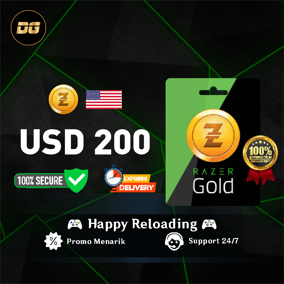 Jual USD 200 Razer Gold PIN | VCGamers